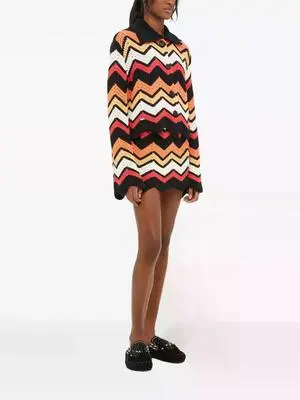 Alanui Kaleidoscopic Chevron Knitted Jacket