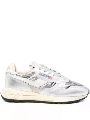 AUTRY Reelwind Metallic Leather Sneakers - Silver