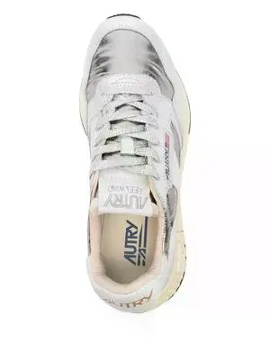 AUTRY Reelwind Metallic Leather Sneakers - Silver