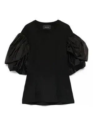 Simone Rocha Ruffled-sleeves T-shirt - Black