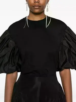 Simone Rocha Ruffled-sleeves T-shirt - Black