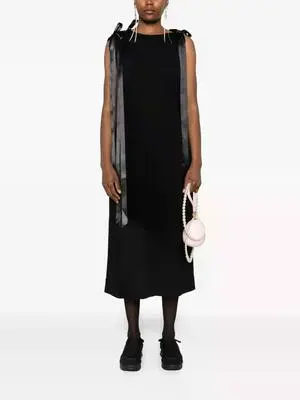 Simone Rocha Bow Strap-detail Midi Dress - Black