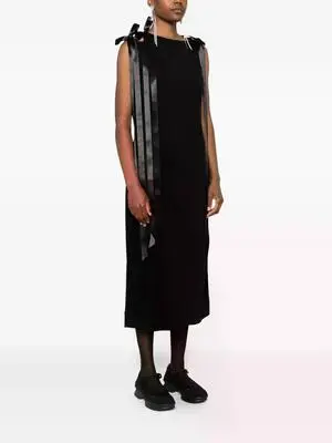 Simone Rocha Bow Strap-detail Midi Dress - Black