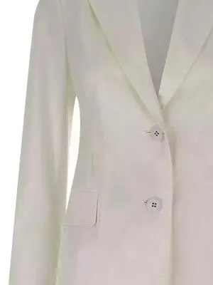 Max Mara Notched-lapels Button Blazer - White