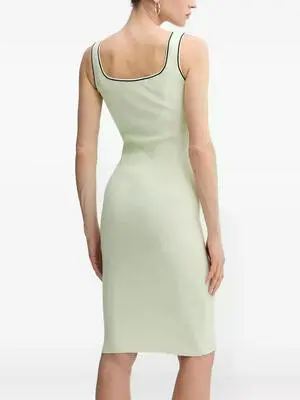 Karl Lagerfeld Ribbed V-neck Midi Dress