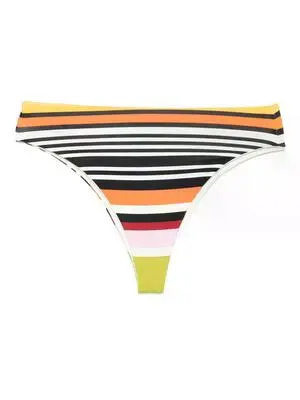 CALA DE LA CRUZ Striped Bikini Bottom - Black