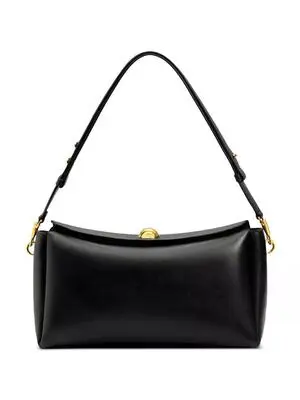 AMI Paris Medium Carrousel Shoulder Bag In Smooth Leather - Black