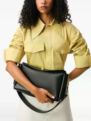 AMI Paris Medium Carrousel Shoulder Bag In Smooth Leather - Black
