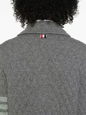 Thom Browne 4 Bar Stripes Quilted Jacket - Grey