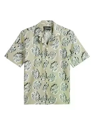 Marc O'polo Leaf-print Short-sleeve Shirt - Green
