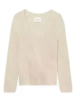 Marc O'polo V-neck Ribbed Sweater - Neutrals