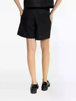 Theory Eyelet-detail Poplin Shorts - Black
