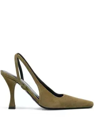 Proenza Schouler 90mm Trap Cross Heeled Pumps - Green