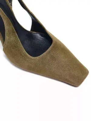 Proenza Schouler 90mm Trap Cross Heeled Pumps - Green