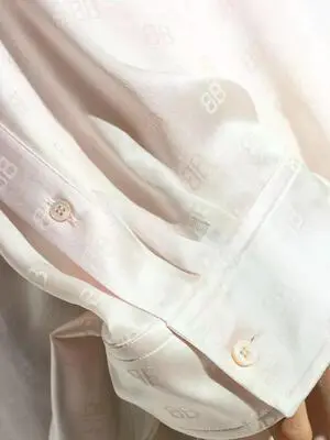 Balenciaga Monogram-jacquard Tied-cuff Shirt