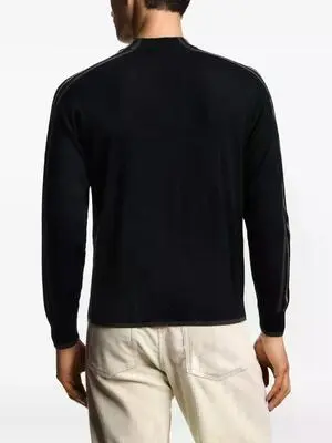 Emporio Armani Stripe-detail Pullover - Blue