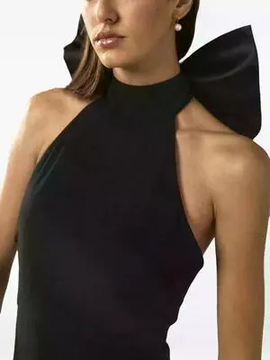 Nicole Miller Bow-detail Halterneck Dress - Black