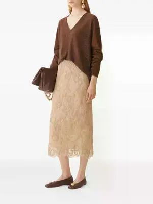 Fabiana Filippi Sequin-embellished V-neck Jumper - Brown