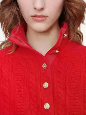A.p.c. Thea Cable-knit Button Sweater - Red