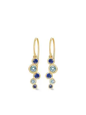 DOWER & HALL 18kt Yellow Cascade Sapphire And Aquamarine Earrings - Gold