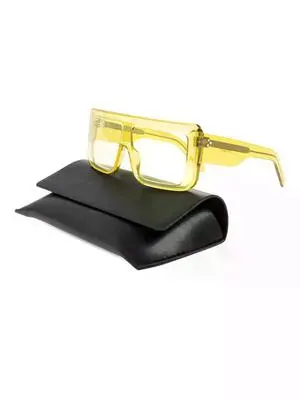 Rick Owens Rectangle-frame Sunglasses - Yellow