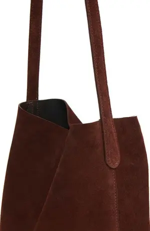 MANSUR GAVRIEL Small Everyday Cabas Suede Hobo Bag - Chocolate