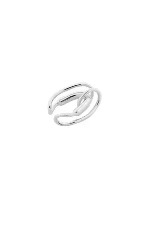 PIERETTI Clau Ear Cuff - Silver Plate