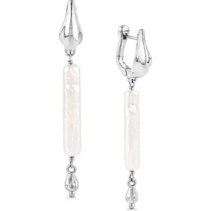 ASTOR & ORION Artemis Pearl Huggies - Silver