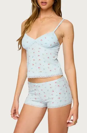 EDIKTED Aurea Floral Print Lace Camisole