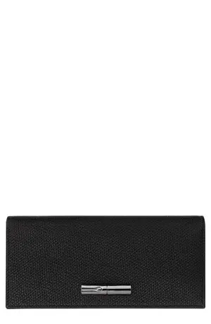 Longchamp Le Roseau Long Continental Wallet - Black