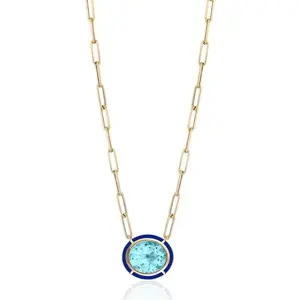 Goshwara Melange Blue Topaz Pendant Necklace - Blue Topaz/lapis