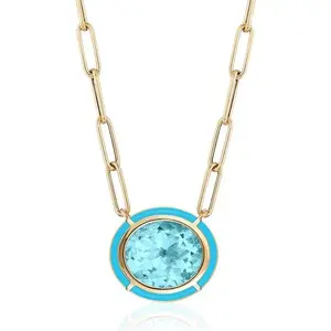 Goshwara Melange Blue Topaz Pendant Necklace - Blue Topaz/turquoise