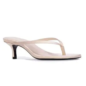 BLACK SUEDE STUDIO Tash 50 Satin Thong Sandal - Champagne Satin