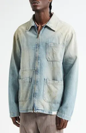 GOLDEN GOOSE Journey Mackenzie Denim Work Jacket - Light Blue