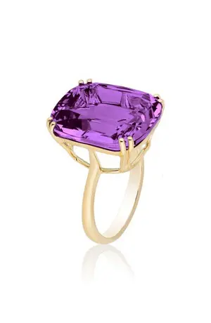 Goshwara Gossip Cushion Cut Cocktail Ring Amethyst