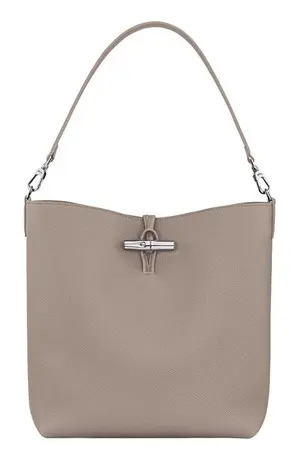 Longchamp Le Roseau Leather Hobo Bag - Clay