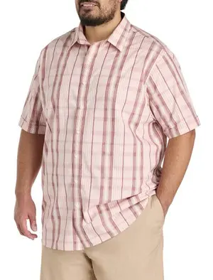 SYNRGY BY DXL Big & Tall Plaid Sport Shirt - Pink Multi