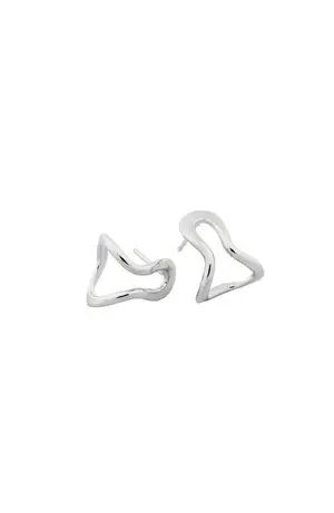 PIERETTI Cochi Huggie Earrings - Silver Plate