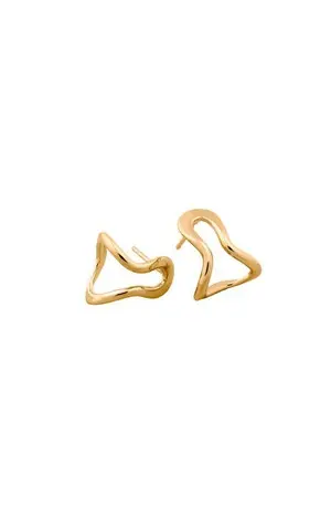 PIERETTI Conchi Huggie Earrings - Gold Plate