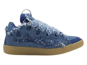 LANVIN Leather Curb Sneakers - Denim Blue