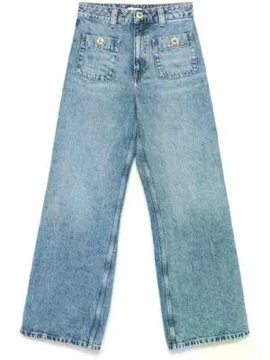 Sandro Faded Effect Straight Leg Jeans