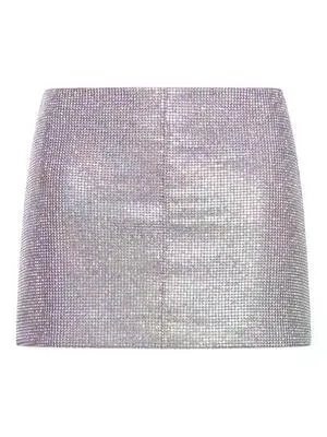SELF-PORTRAIT Chainmail Mini Skirt - Grey