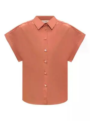 TWINSET Short-sleeve Poplin Shirt - Orange