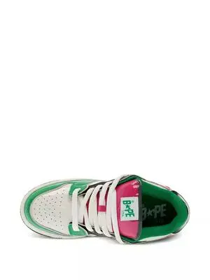 A BATHING APE Star-patch Leather Trainers