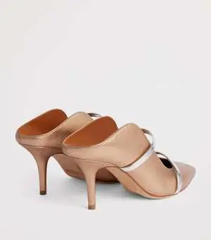 MALONE SOULIERS Metallic Leather Maureen Mules - Gold