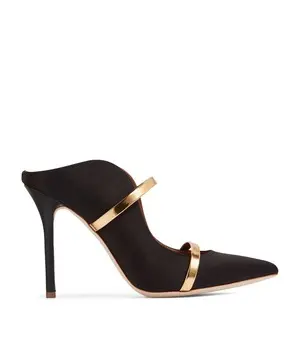 MALONE SOULIERS Maureen 100 Satin Mules - Black