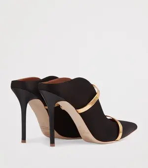 MALONE SOULIERS Maureen 100 Satin Mules - Black