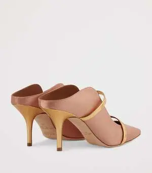 MALONE SOULIERS Maureen 70 Satin Mules - Pink