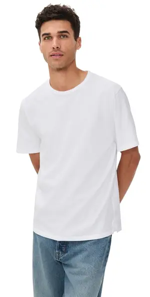 Vince Garment Dye Short Sleeve Crew Tee - Optic White