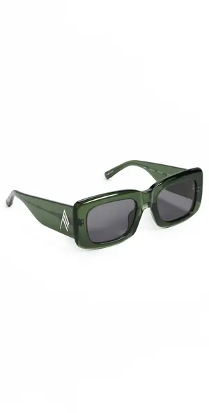 Attico Marfa Square Frame Sunglasses - Military Green/silver/green